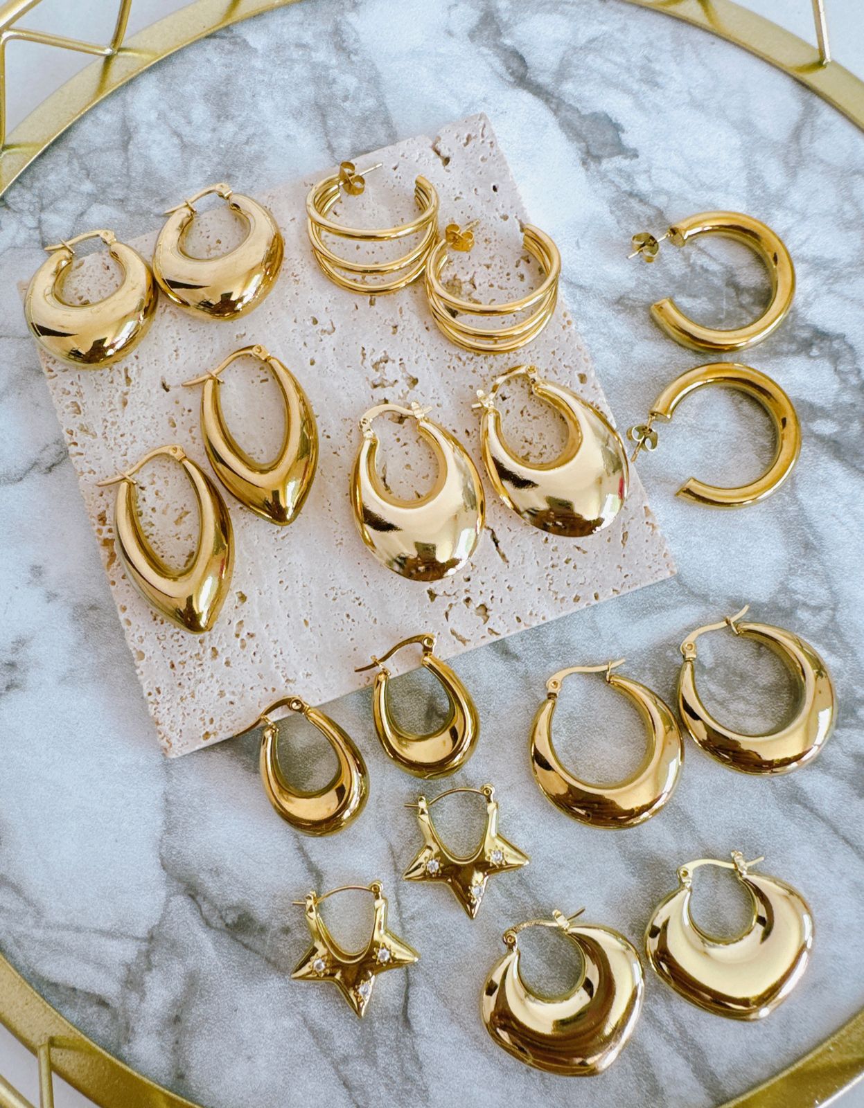 ARETES CHUNKY HOOPS – Frida Joyería