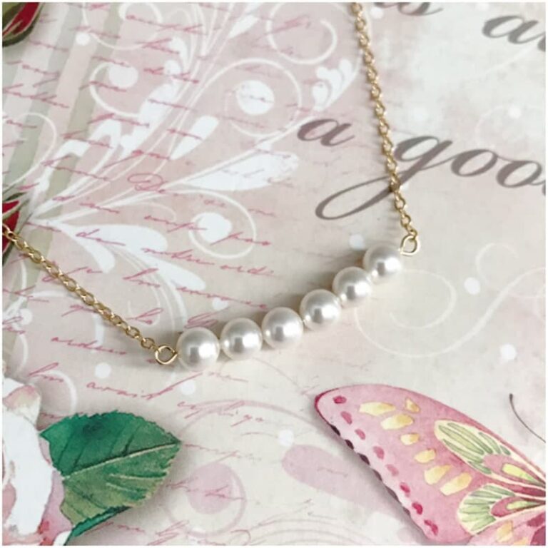 COLLAR CADENA 7 PERLA – Frida Joyería