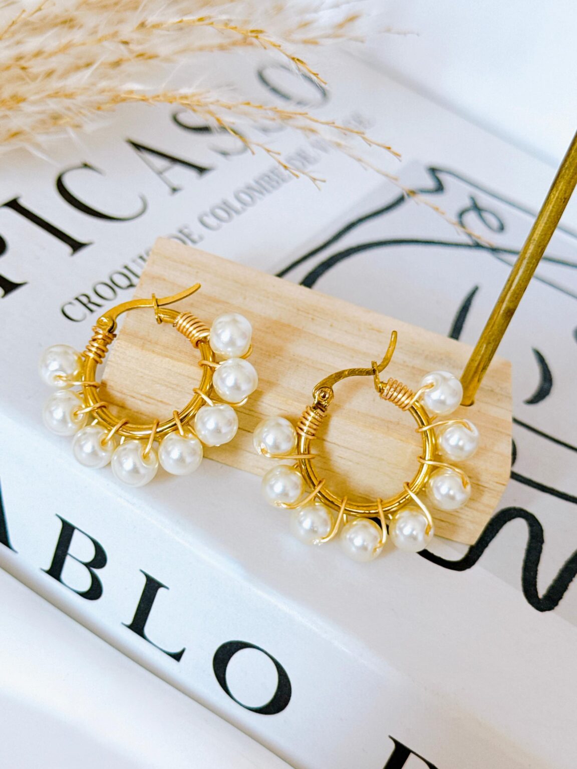 ARRACADA HOOP CHICA PERLA – Frida Joyería