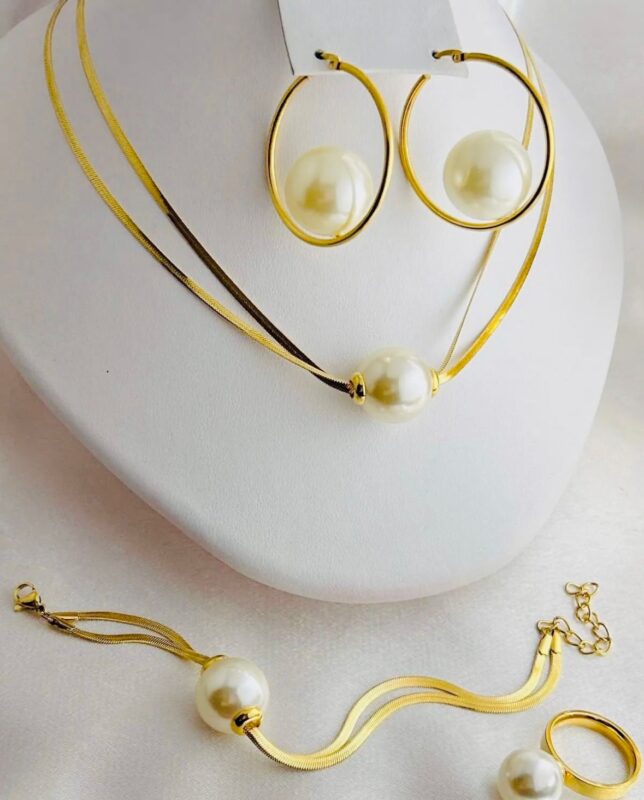 JUEGO COMPLETO PERLA GRANDE – Frida Joyería