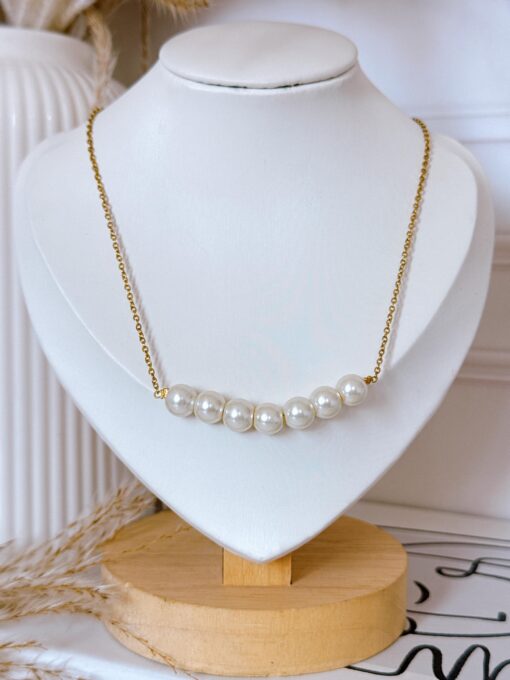 COLLAR CADENA 7 PERLA – Frida Joyería
