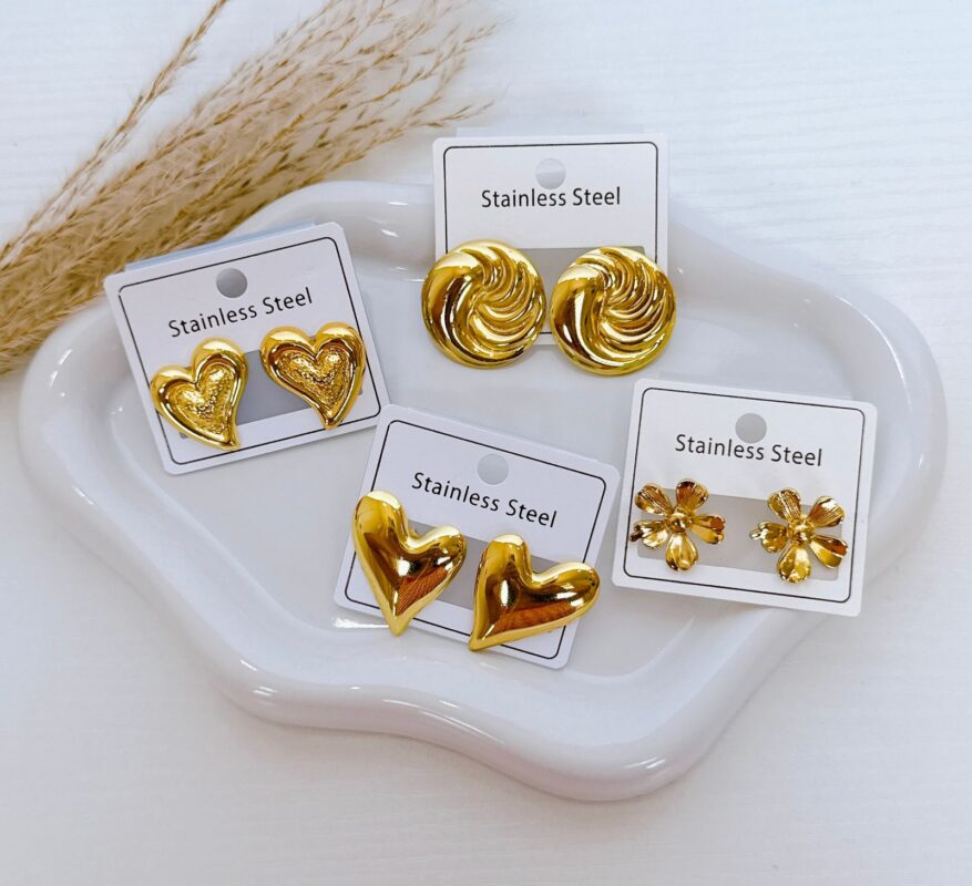 ARETE FANCY DORADO M4 – Frida Joyería