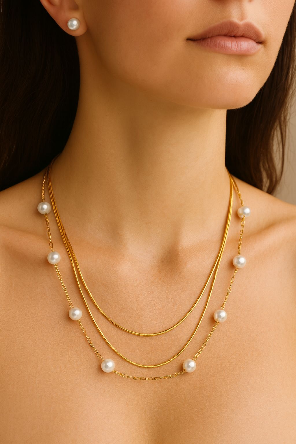 COLLAR PANZA DE VIBORA CON PERLA – Frida Joyería