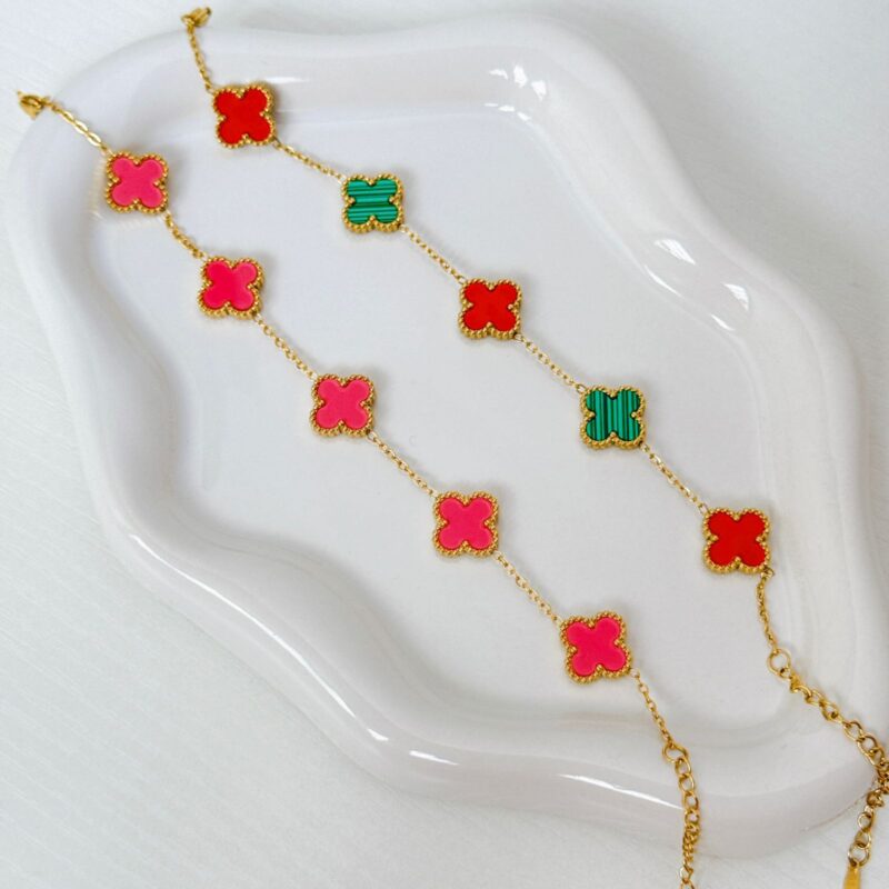 PULSERA TREBOL MULTICOLORES V2 – Frida Joyería