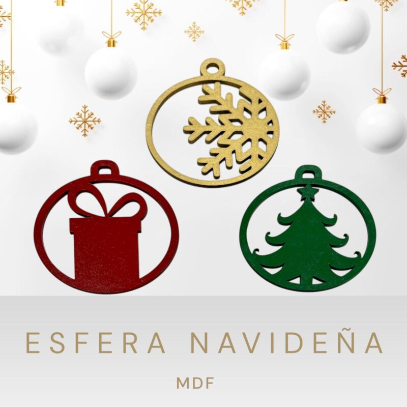 SET ESFERA PERSONALIZADA NAVIDEÑA MDF – Frida Joyería