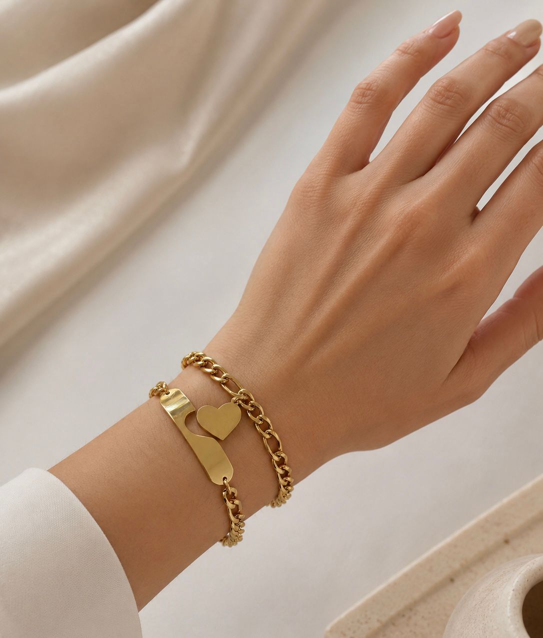 PULSERA DUO CORAZON UNIDO – Frida Joyería
